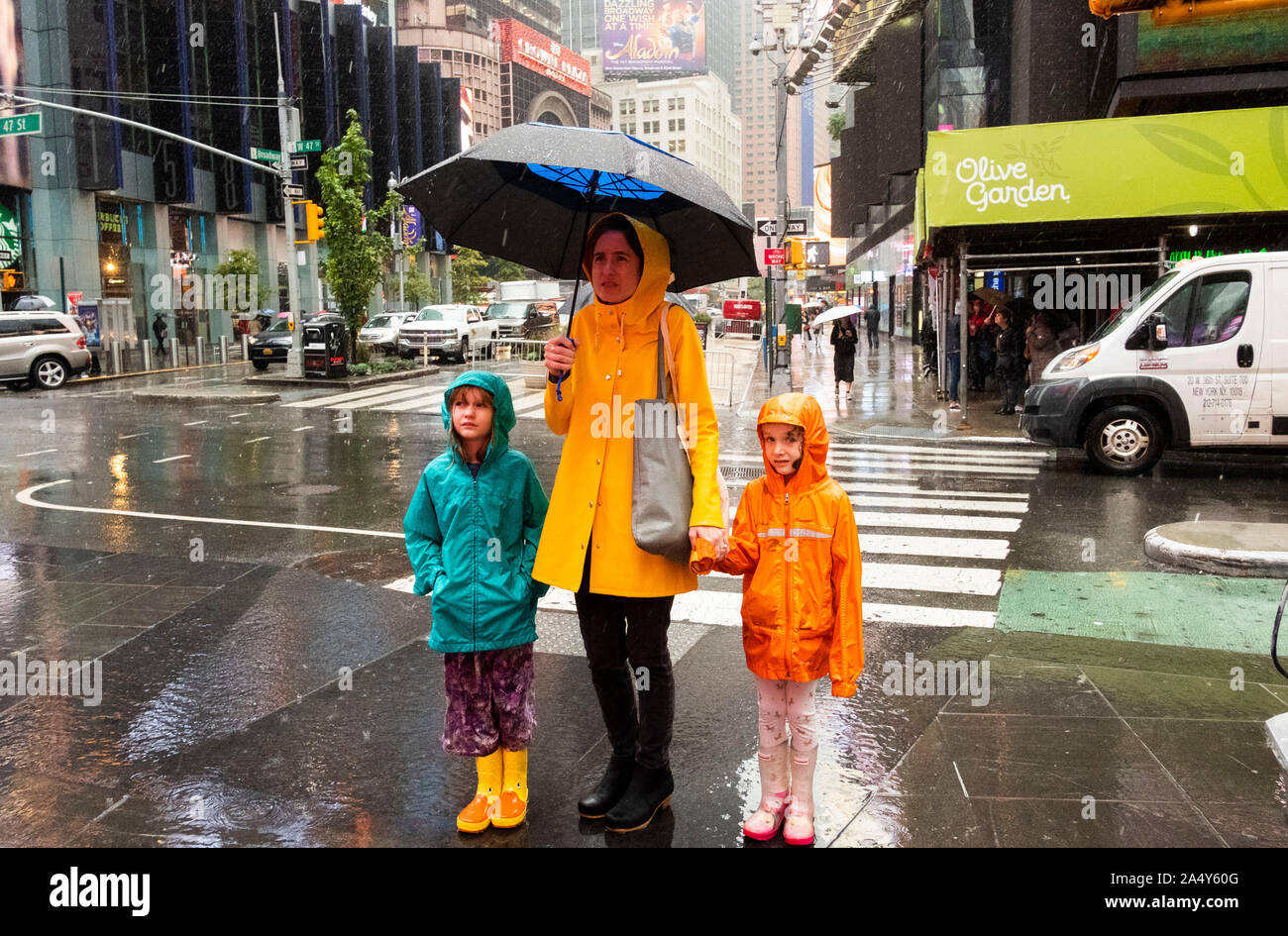 Rainy Day, Times Square, Manhattan, New York, United States of America ...