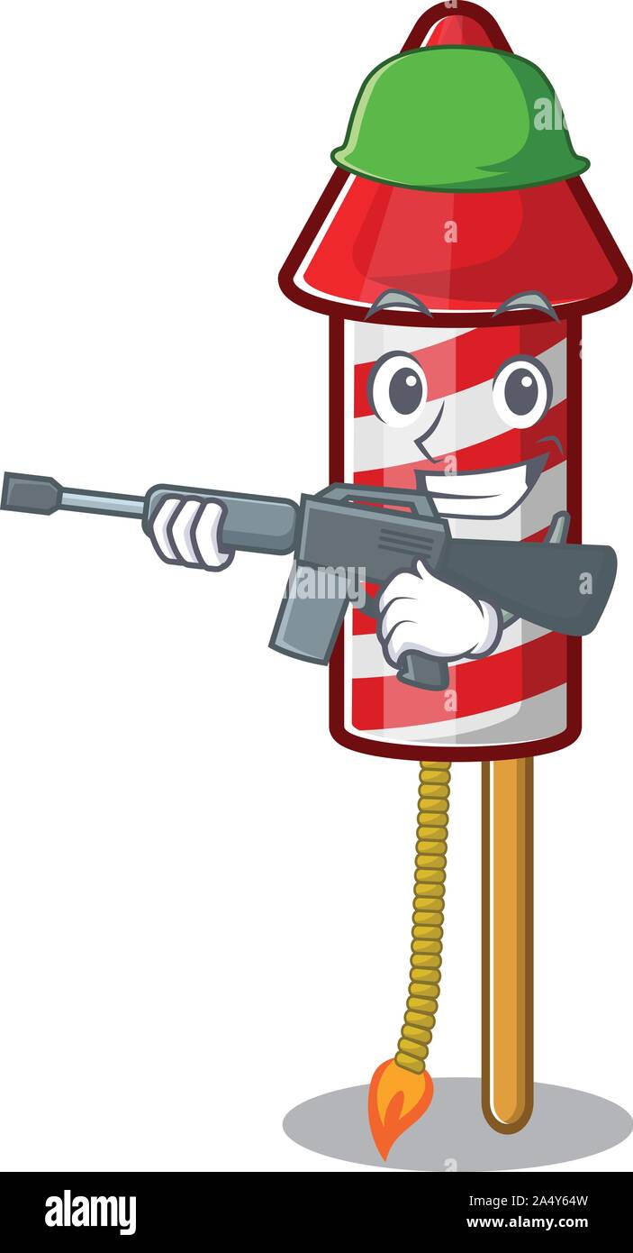 Army fireworks rocket cartoon isolated the character Stock Vector Image ...