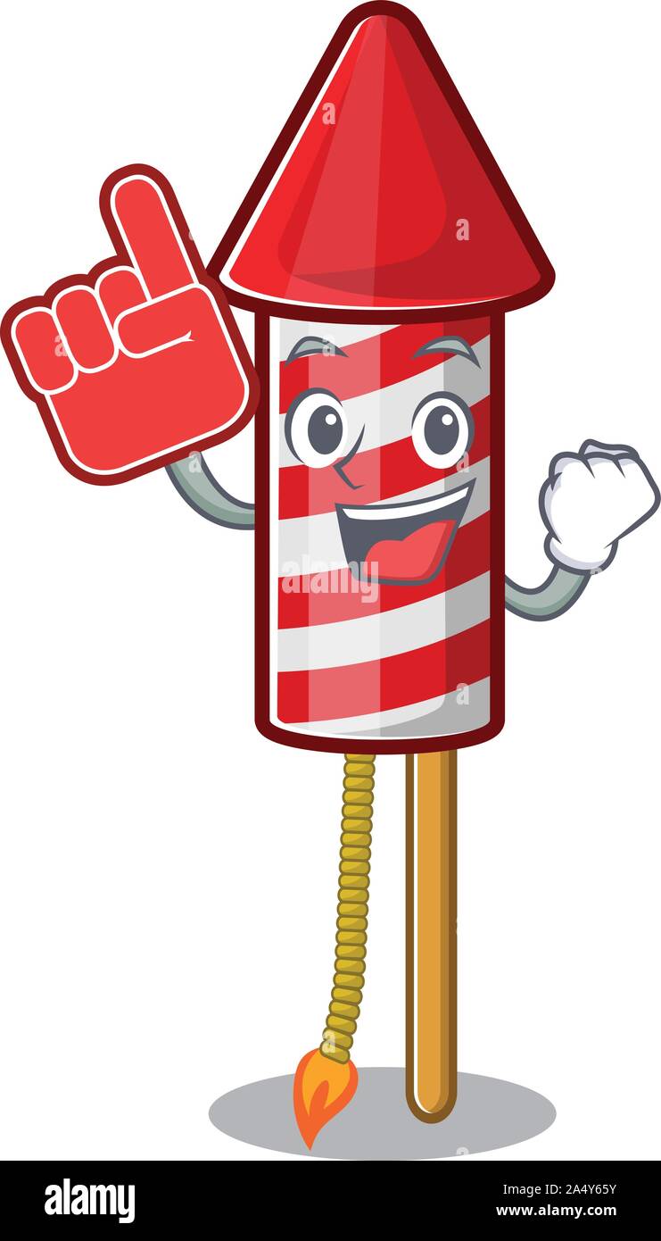 Foam finger fireworks rocket on in the cartoon Stock Vector Image & Art ...
