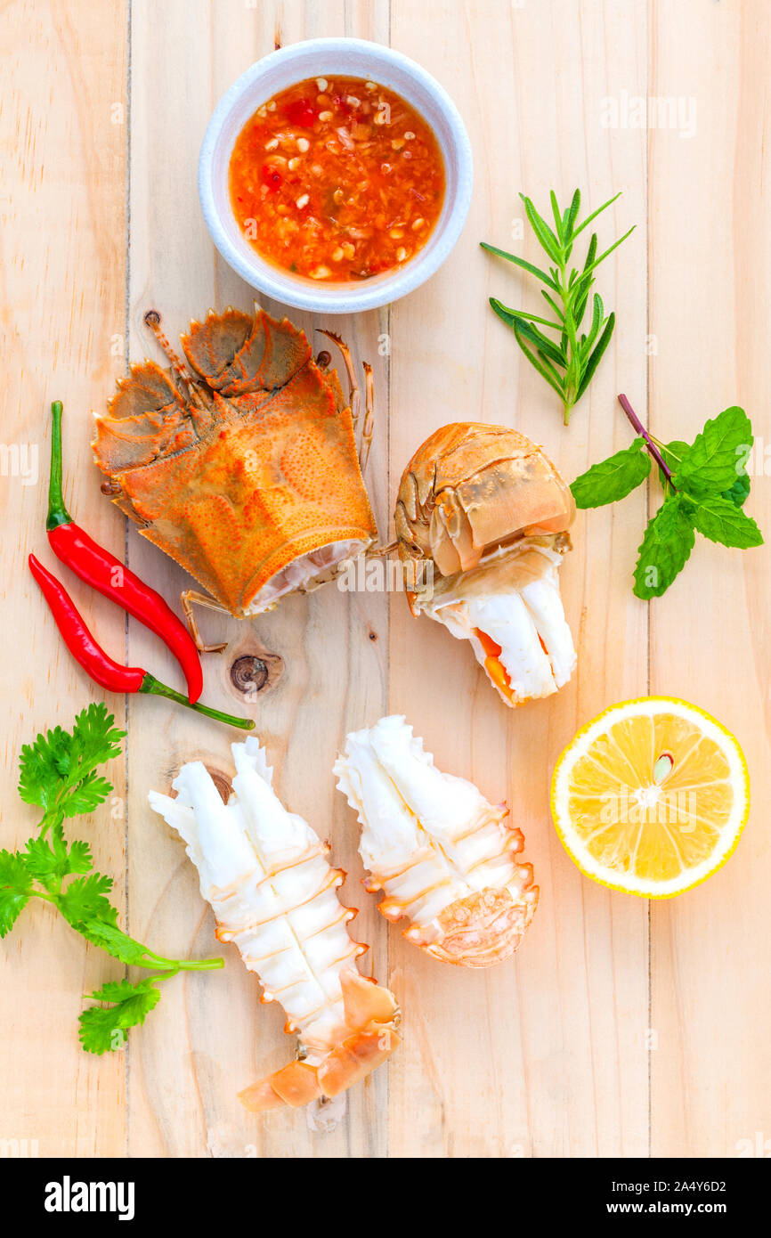 Boiled Flathead lobster, Lobster Moreton Bay bug, Oriental flathead ...
