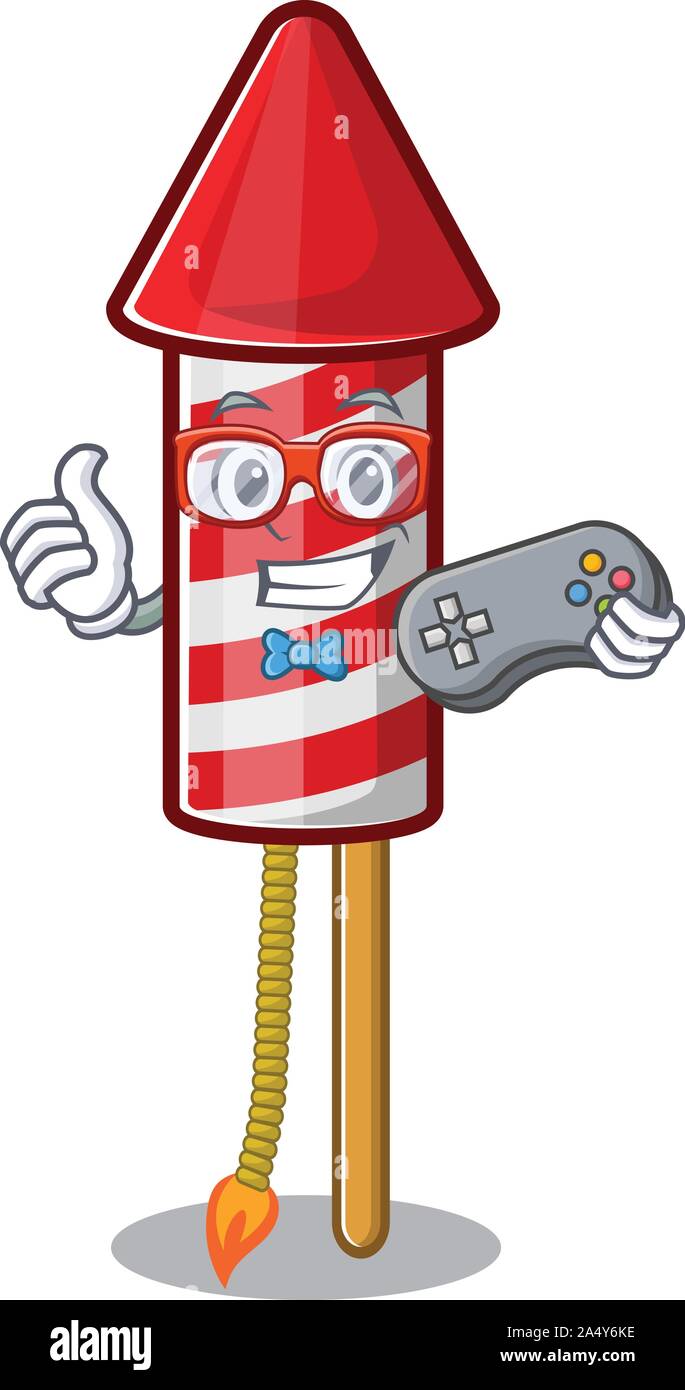 Gamer fireworks rocket mascot in cartoon shape Stock Vector Image & Art ...