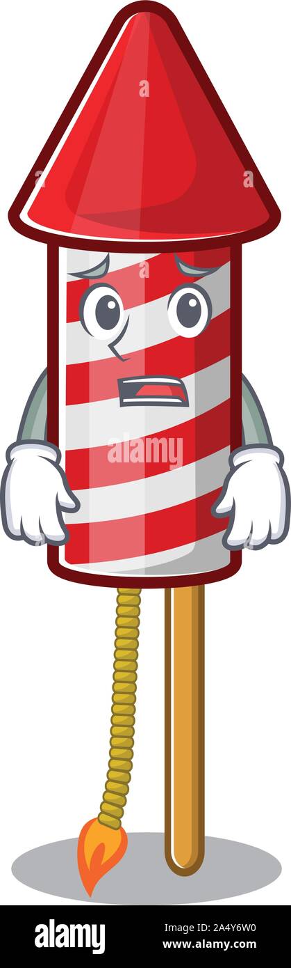 Afraid fireworks rocket mascot in cartoon shape Stock Vector Image ...