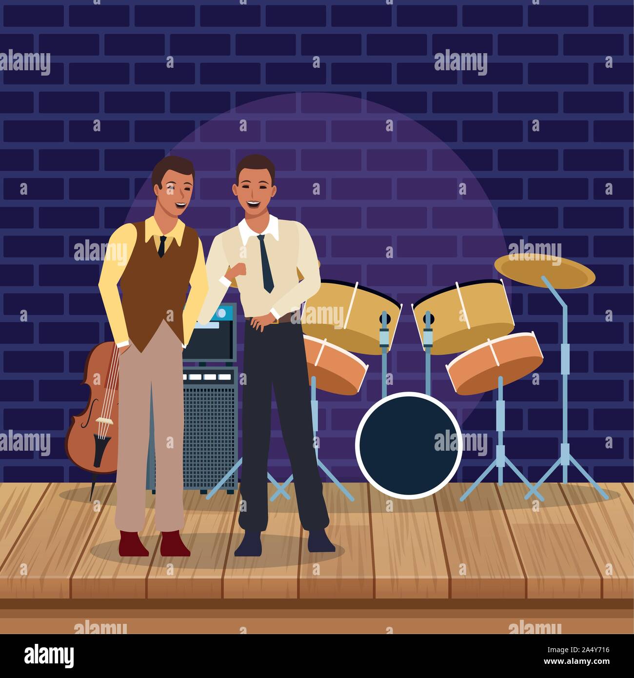 Jazz musicians in stage with instruments Stock Vector Image & Art - Alamy
