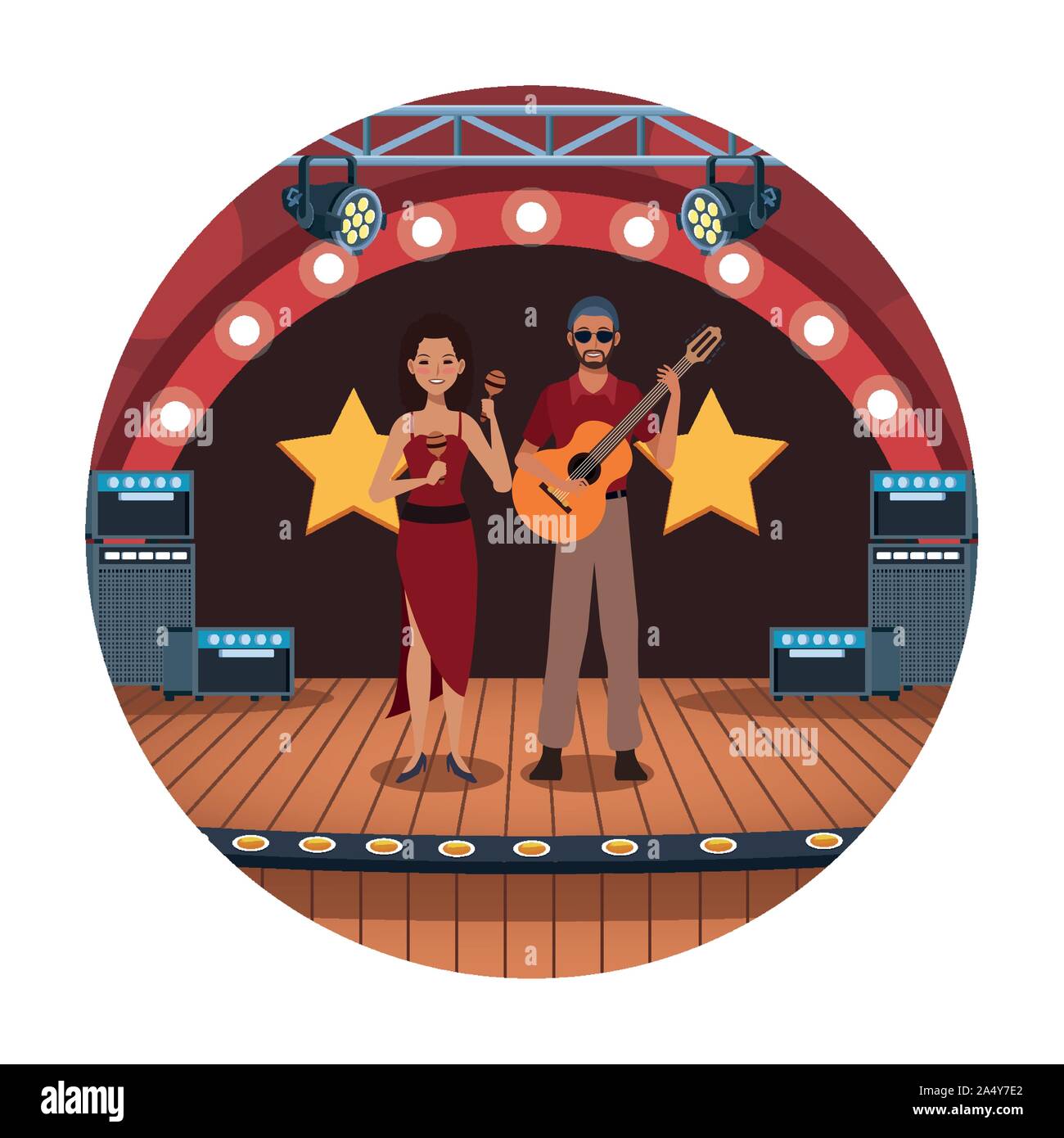 Retro dancer stage Stock Vector Images - Alamy