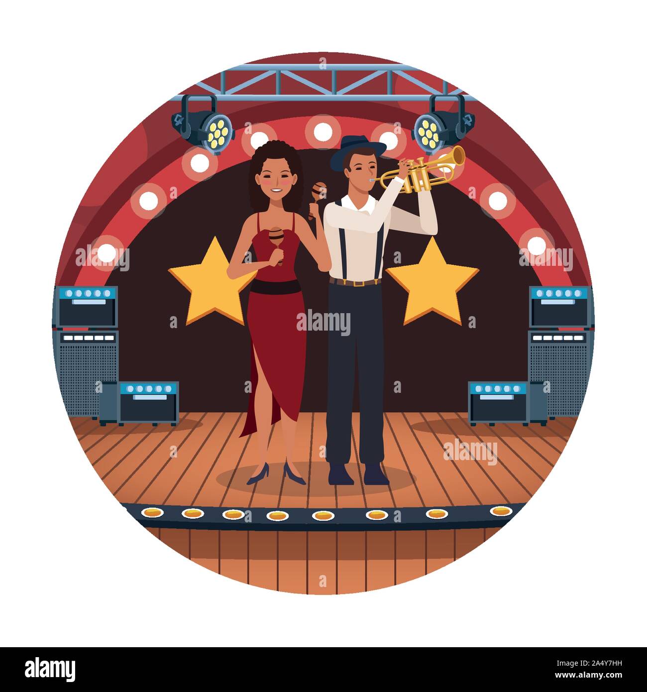 Stage lights in concert Cut Out Stock Images & Pictures - Alamy