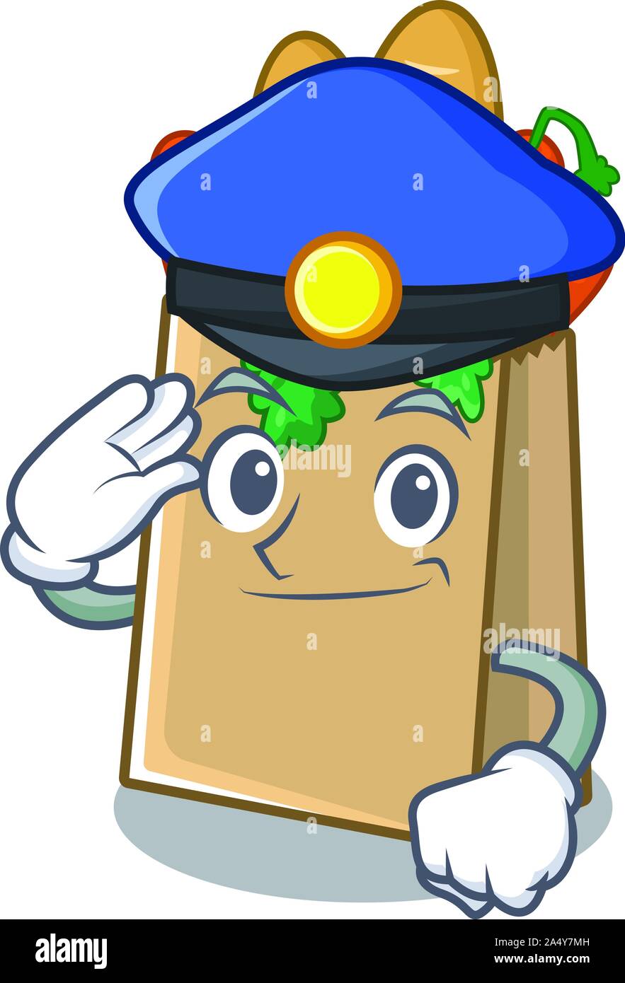 Police grocery bag with the mascot shape Stock Vector Image & Art - Alamy