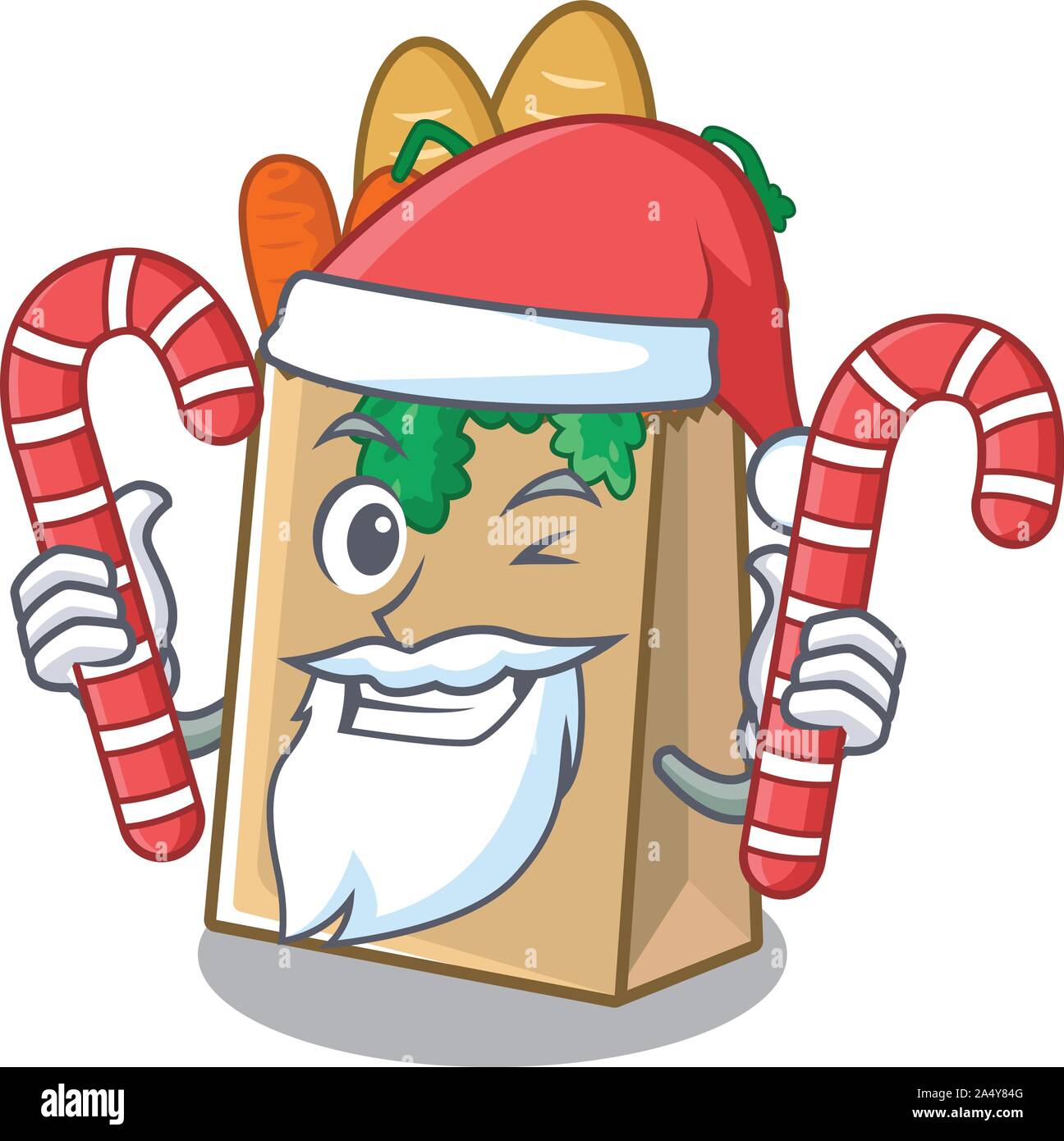 Santa with candy grocery bag stored in cartoon drawer Stock Vector ...