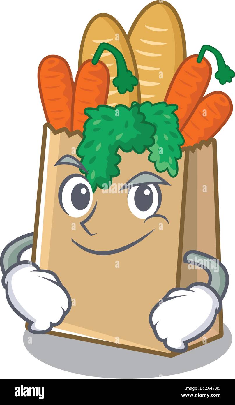 Smirking grocery bag in above cartoon table Stock Vector Image & Art ...