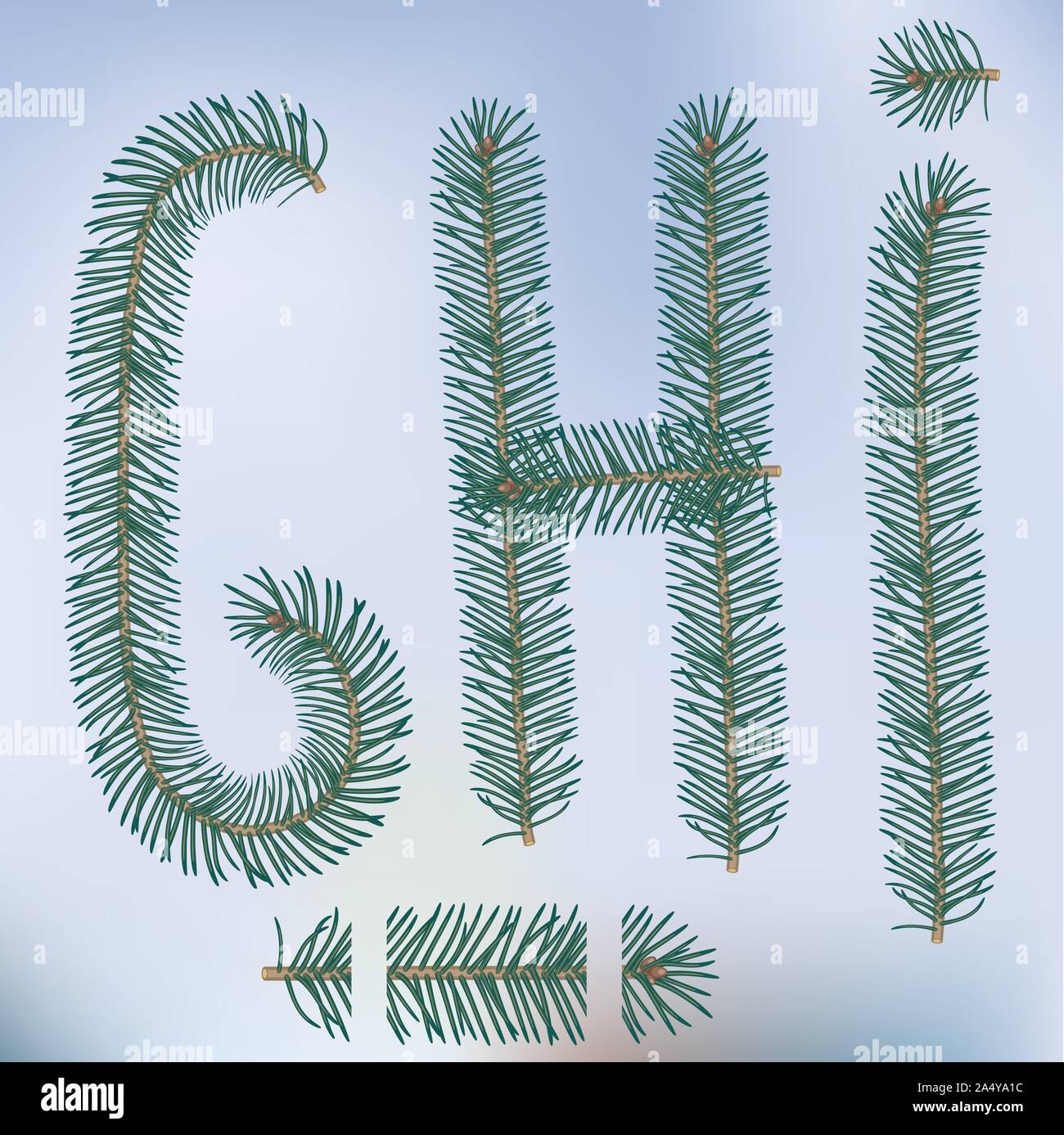 Christmas fir tree letters Stock Vector Image & Art - Alamy