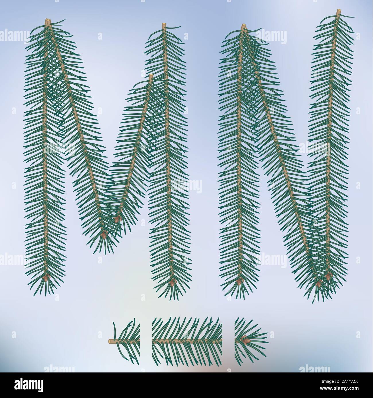 Christmas fir tree letters Stock Vector Image & Art - Alamy