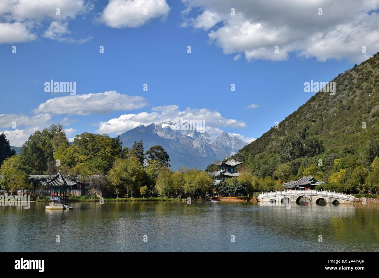 Black Dragon Lagoon in Lijiang, a prefecture-level city in Yunnan ...