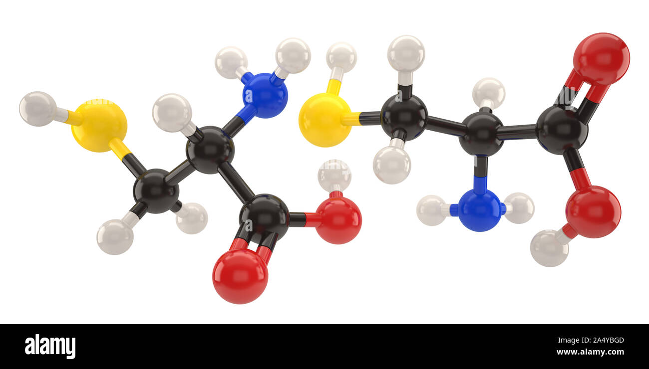Cysteine molecule structure 3d illustration with clipping path Stock ...