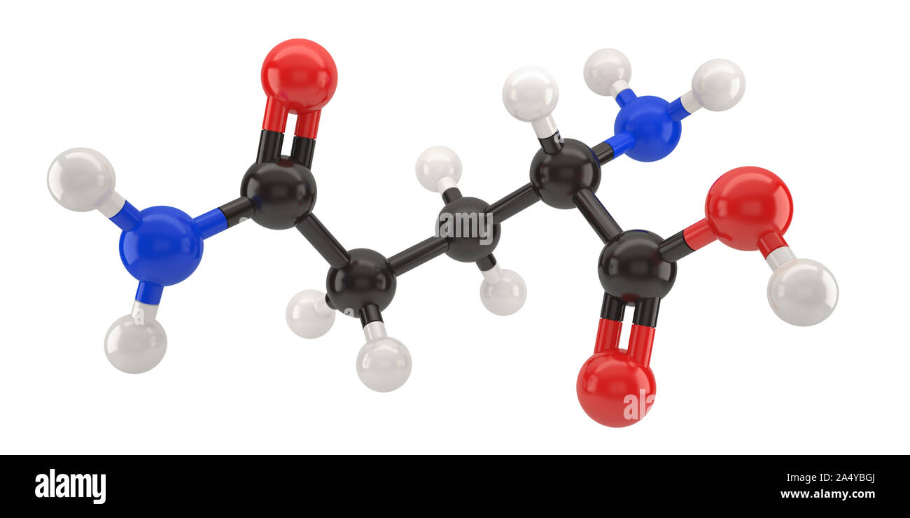 Glutamine molecule structure 3d illustration with clipping path Stock ...