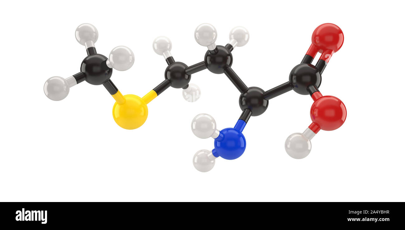 Methionine molecule structure 3d illustration with clipping path Stock ...