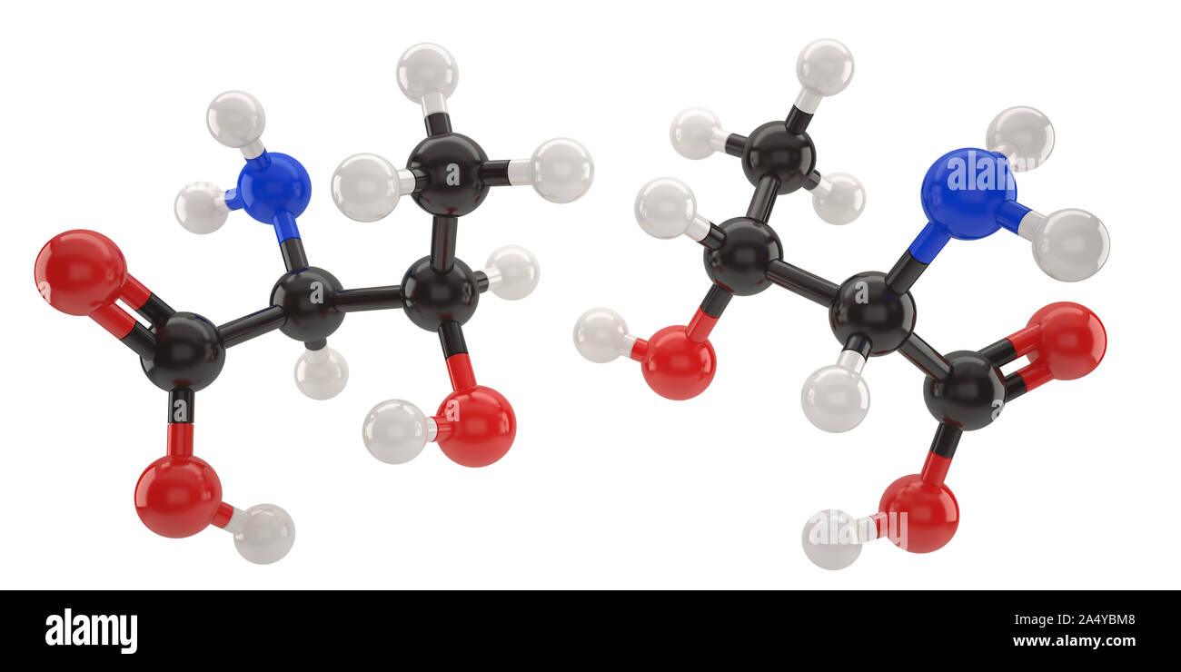 Threonine molecule structure 3d illustration with clipping path Stock ...