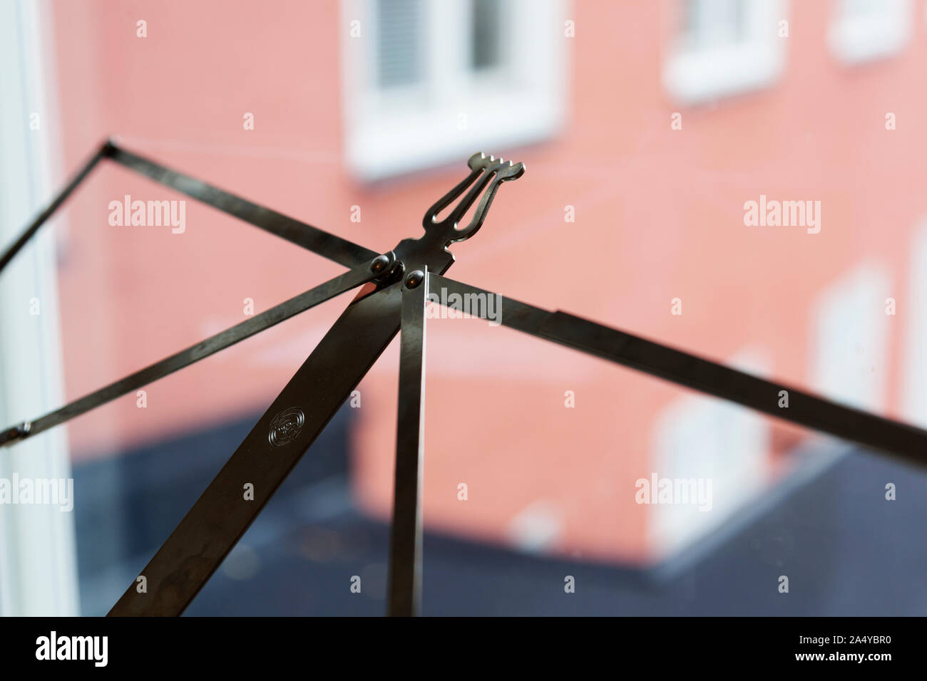 note rack that stands in the window of the Umedalen Stock Photo - Alamy