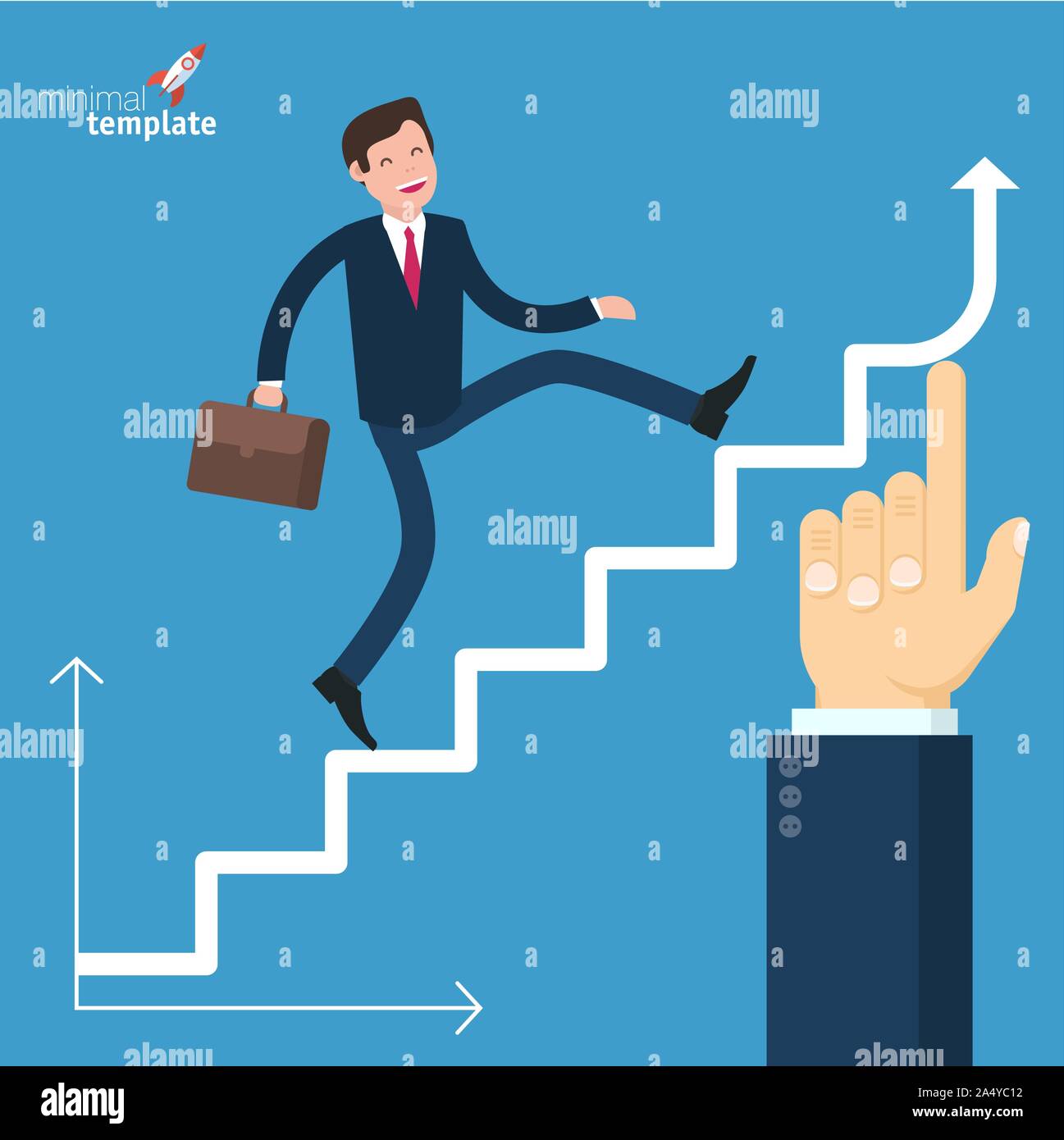 Businessman Climbing Up Ladders Stock Vector Images - Alamy