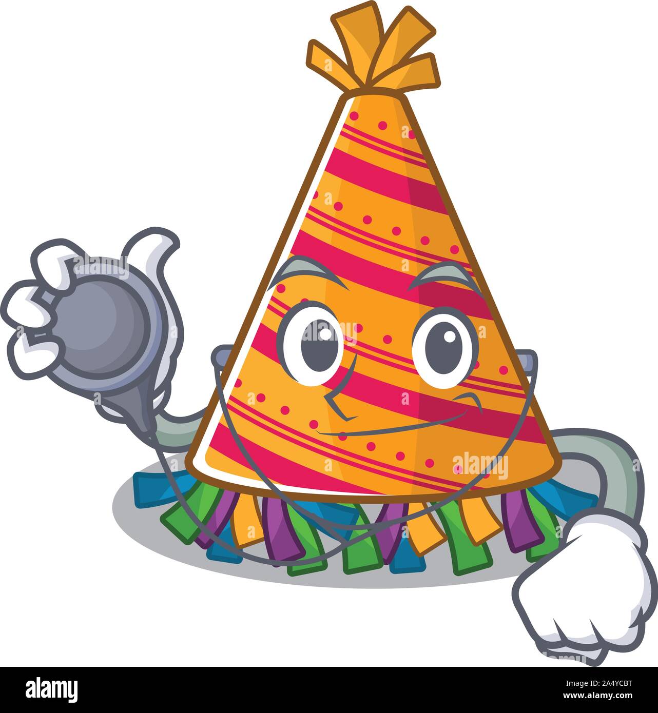 Doctor party hat character isolated in cartoon Stock Vector Image & Art ...