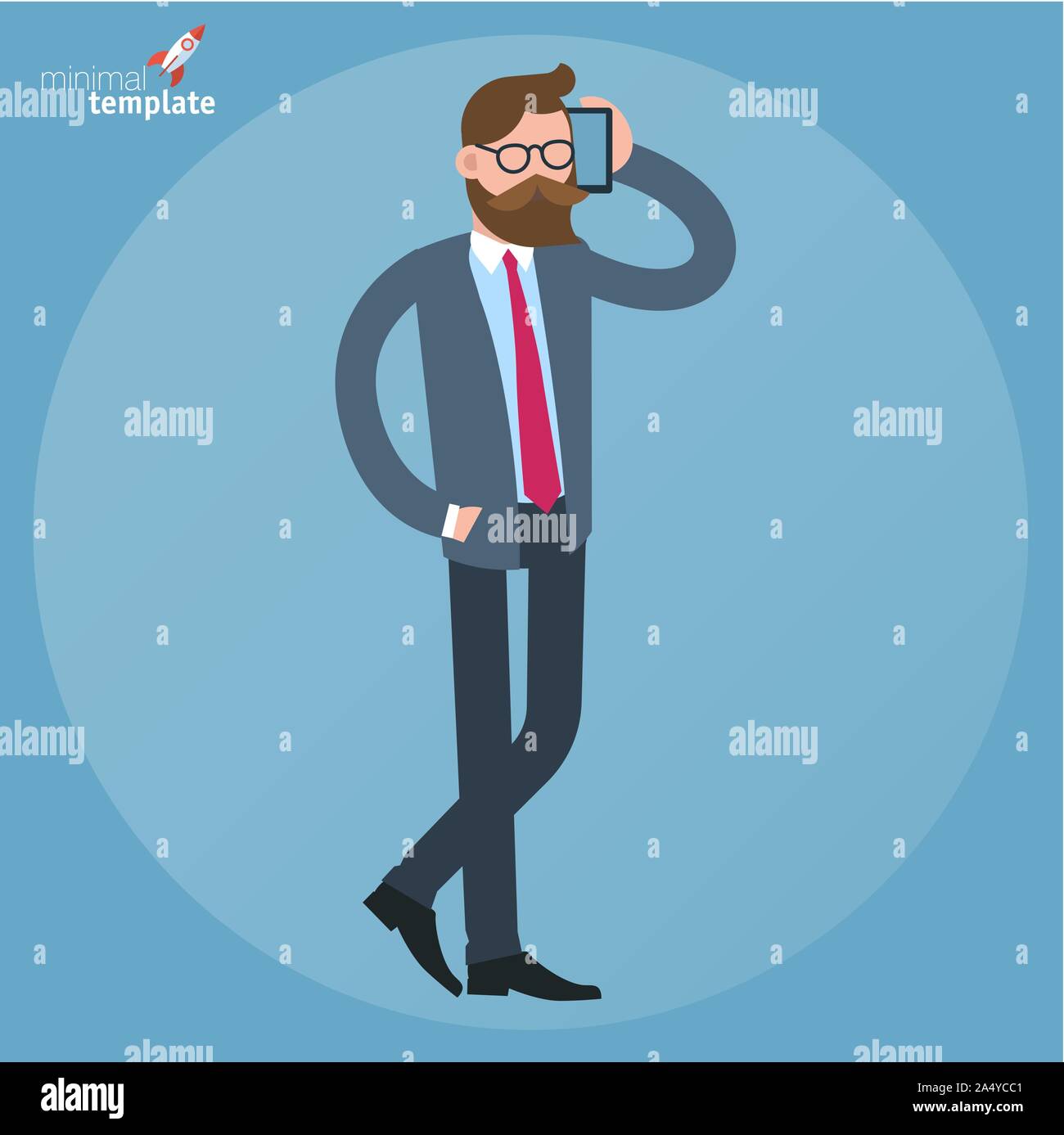 Adult businessman smartphone speaking Stock Vector Images - Alamy