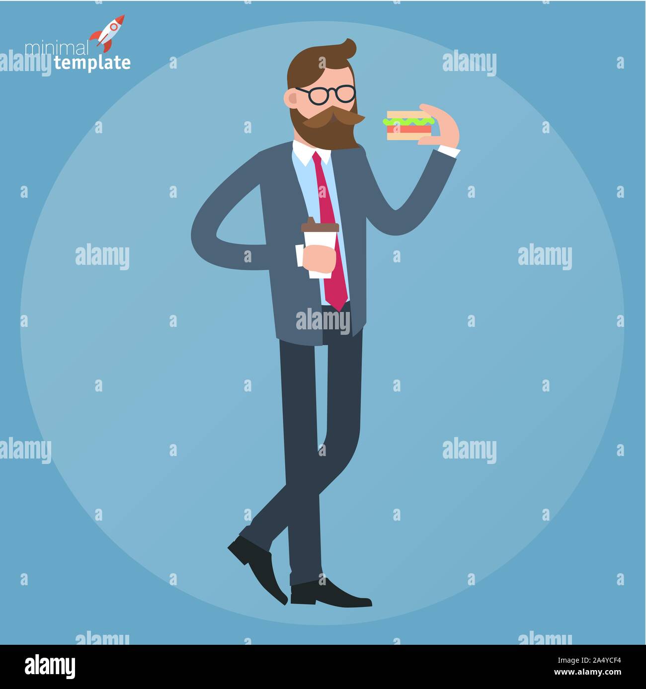 man eating sandwich Stock Vector Image & Art - Alamy