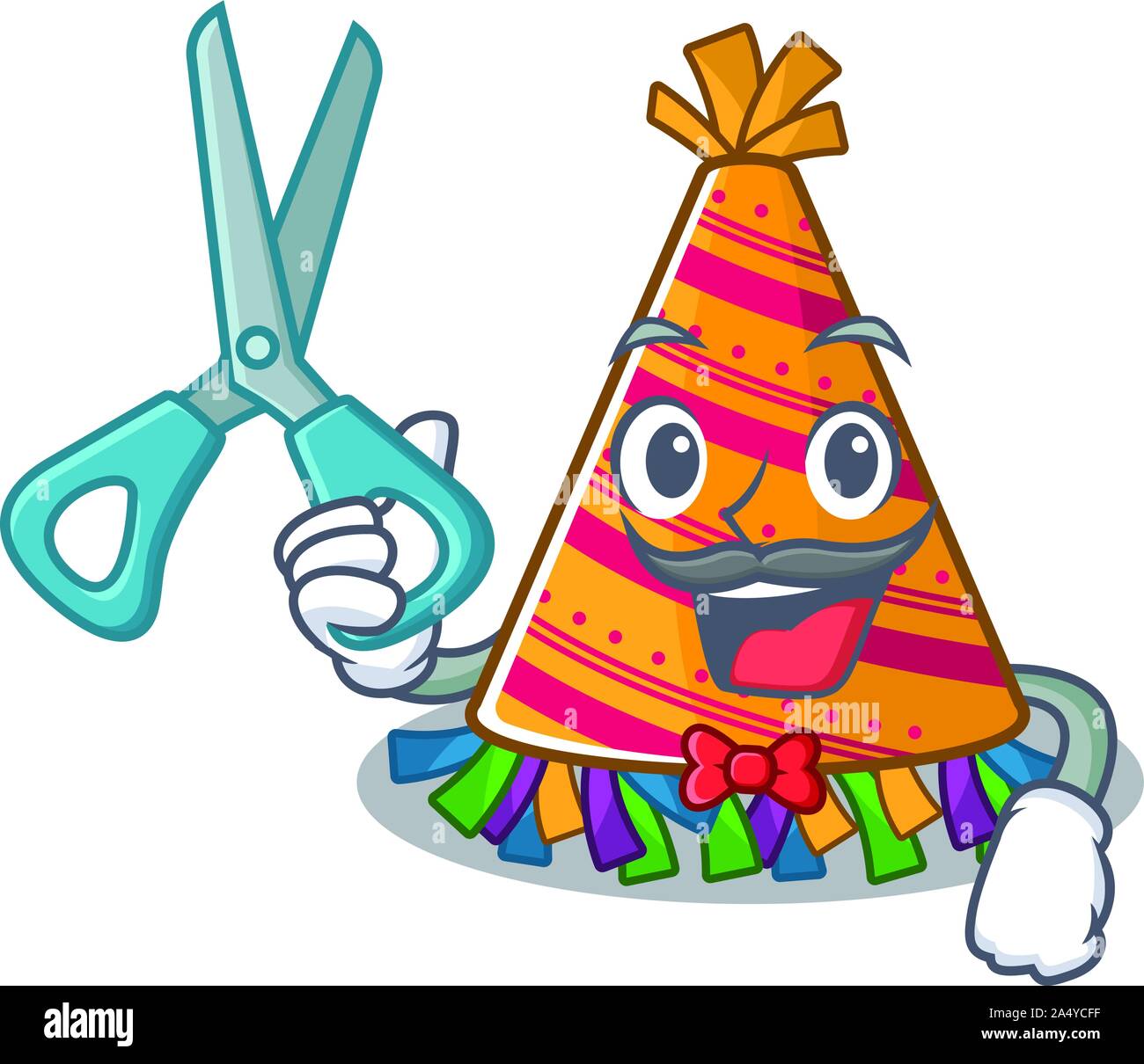 Barber party hat character isolated in cartoon Stock Vector Image & Art ...