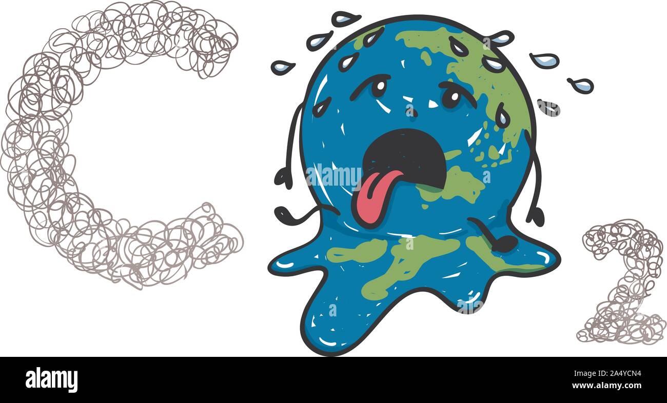 Earth globe suffering under global warming melting away in midst of ...