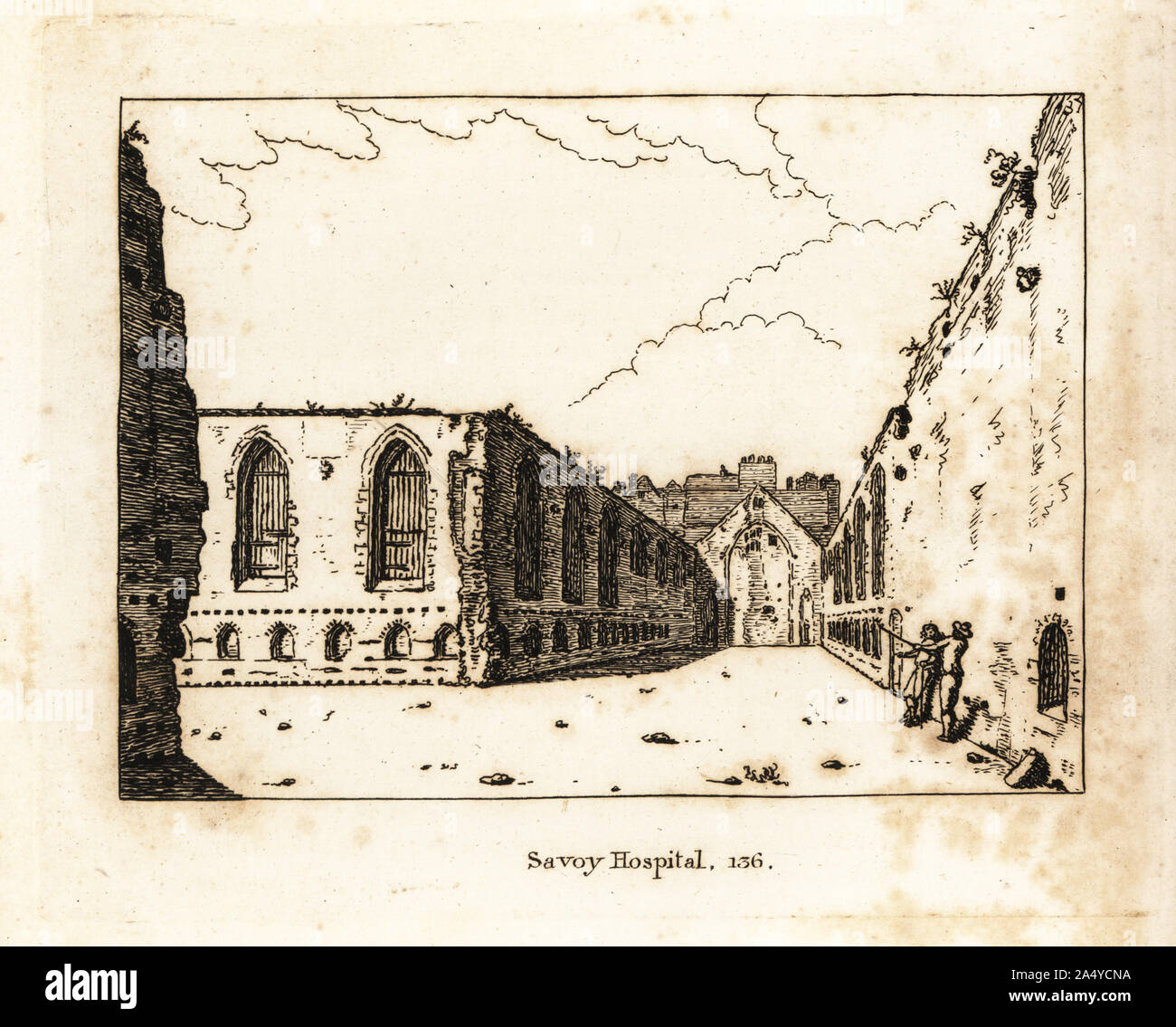 View of the Savoy, London, in 1790. It contained lodgings, barracks and ...