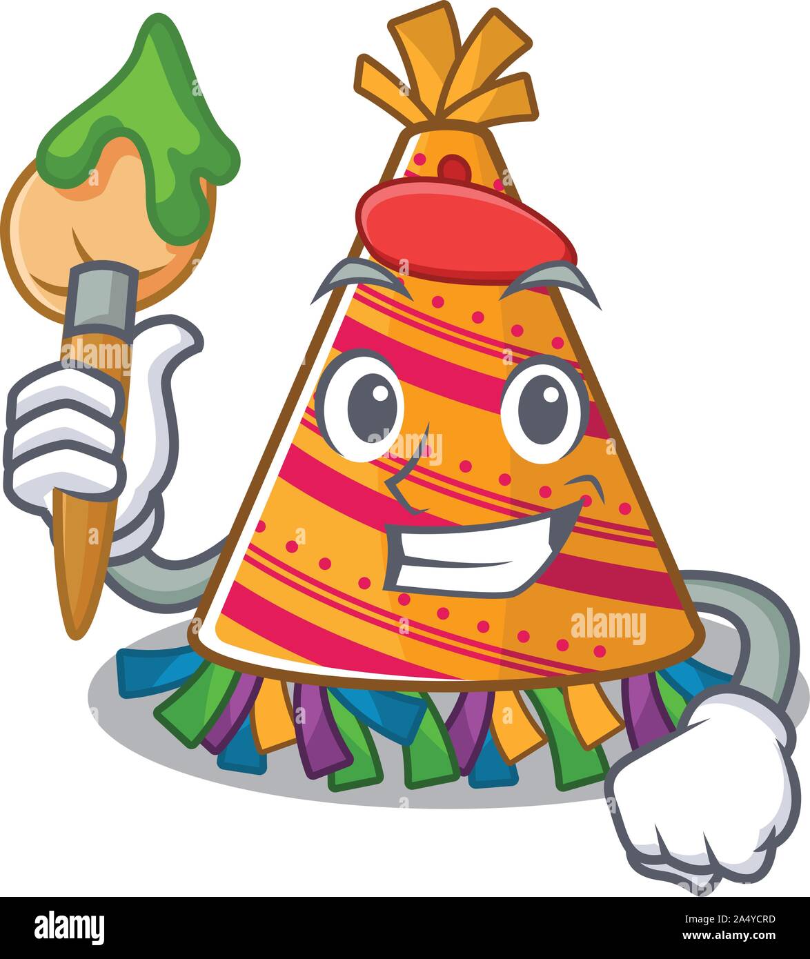 Artist party hat character isolated in cartoon Stock Vector Image & Art ...