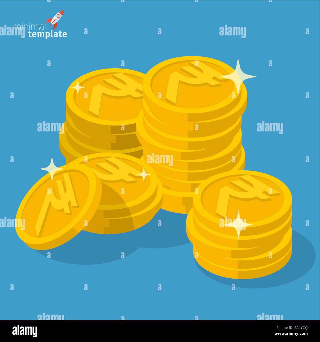 Indian rupee gold coin stack Stock Vector Image & Art - Alamy