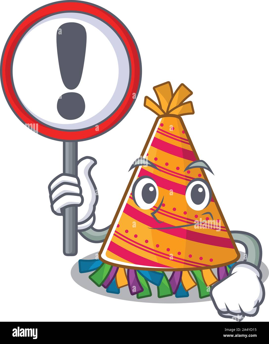 With sign party hat character isolated in cartoon Stock Vector Image ...