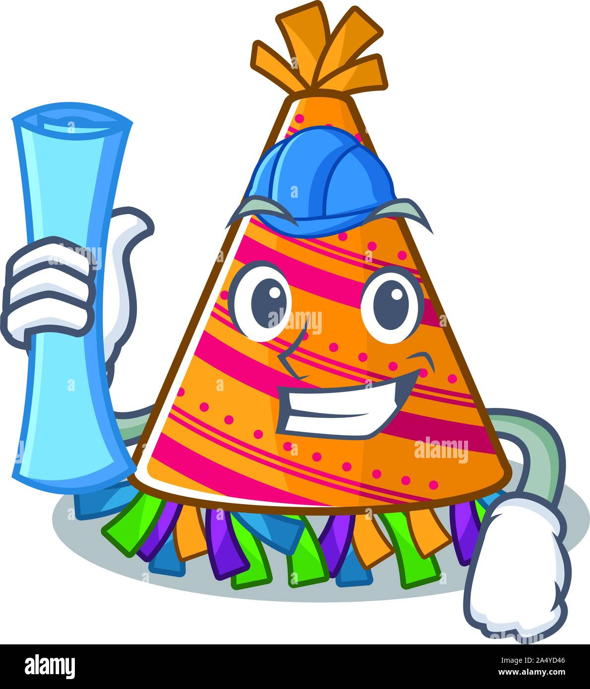 Architect party hat with in the cartoon Stock Vector Image & Art - Alamy