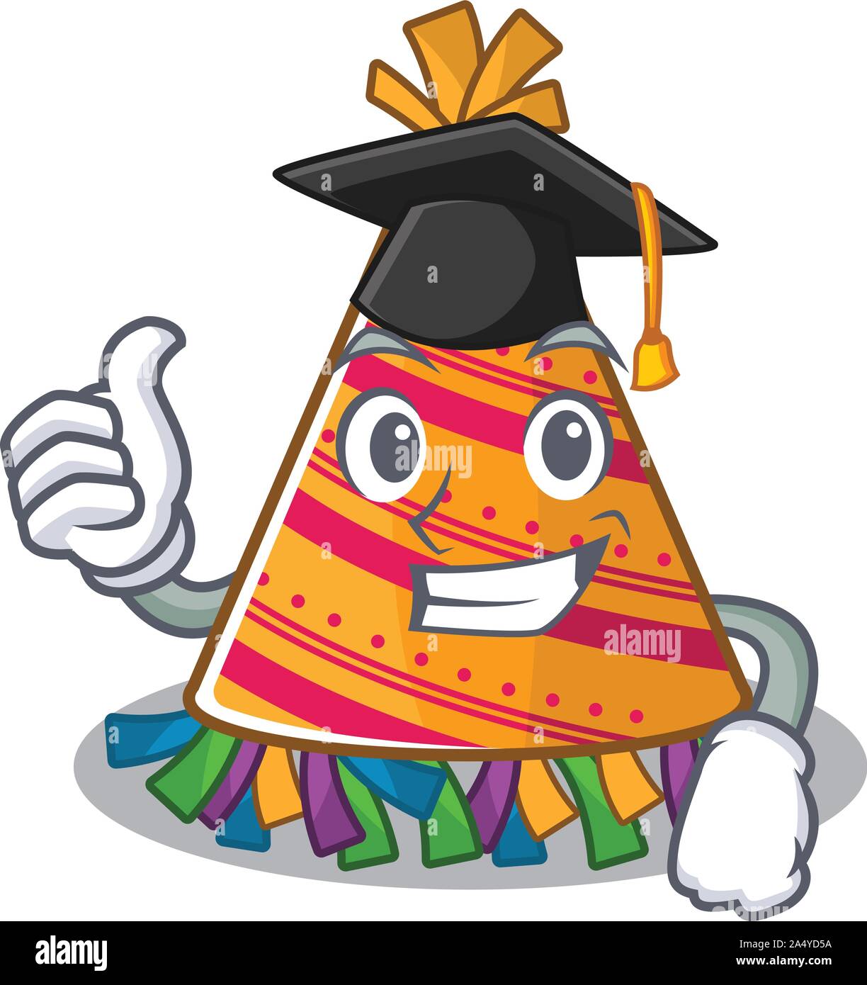 Graduation party hat with in the cartoon Stock Vector Image & Art - Alamy