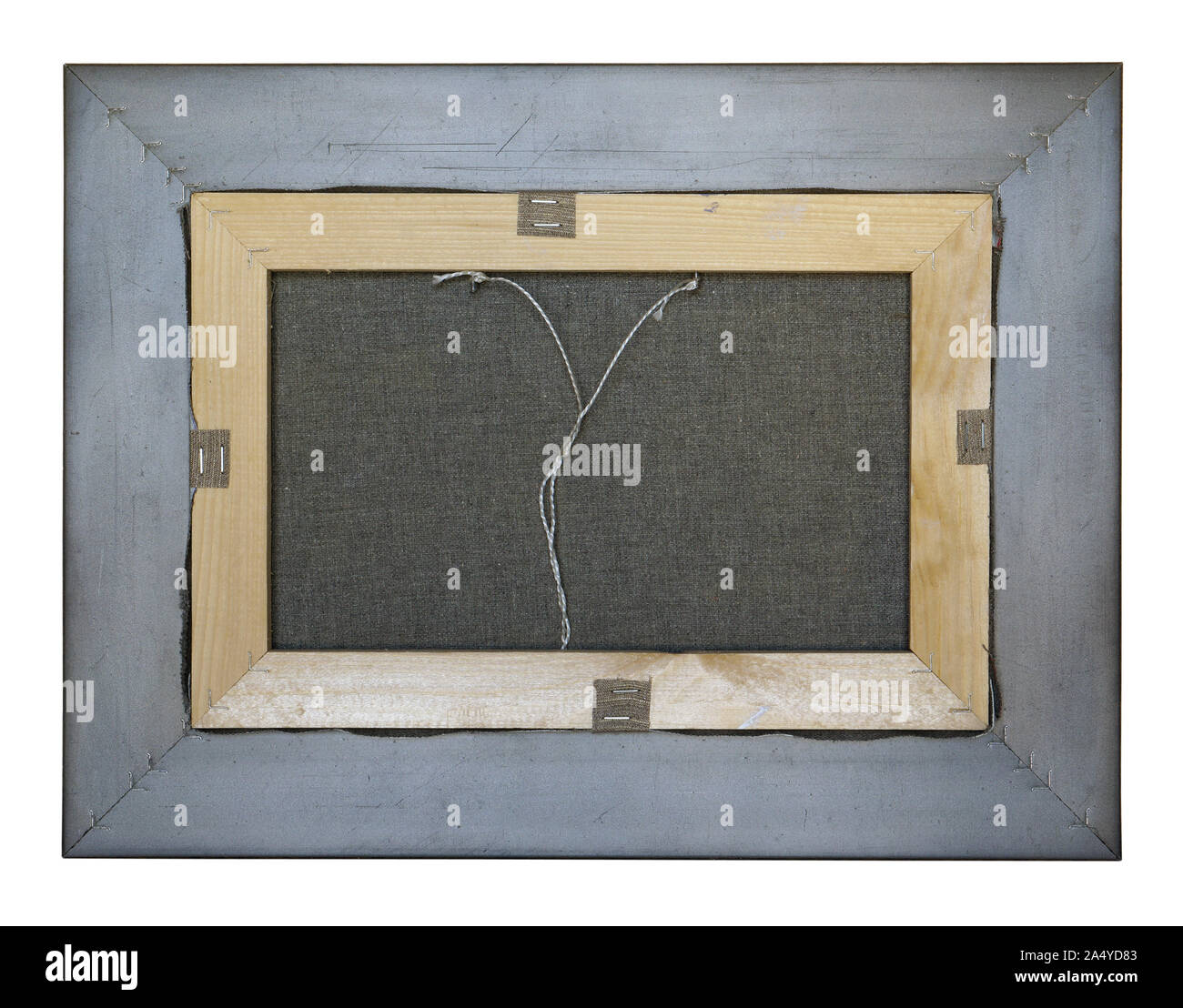 Isolated back side of modern wooden oil on canvas painted pictures ...