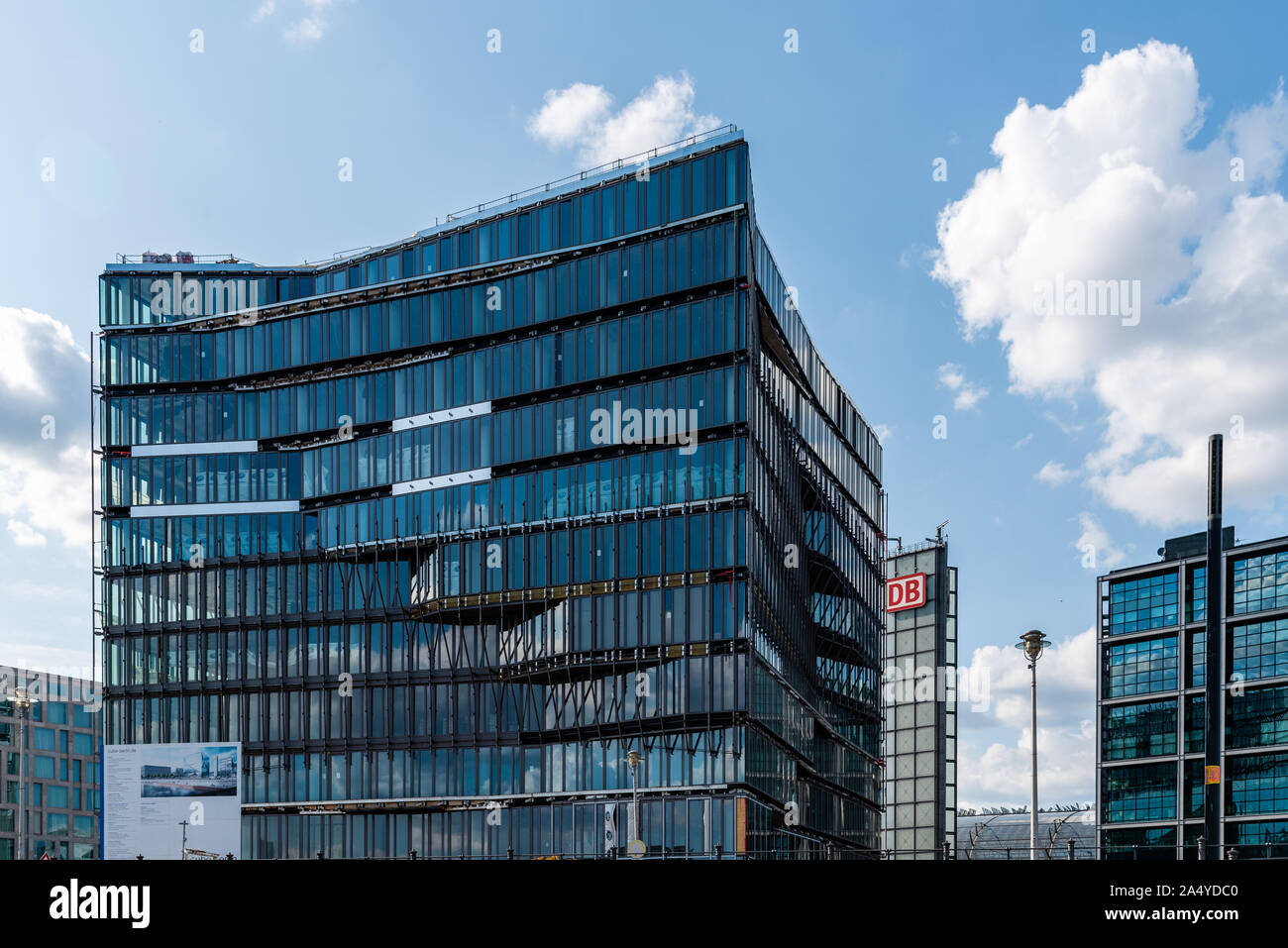 Berlin, Germany - July 27, 2019: Cube Berlin, a modern glass office ...