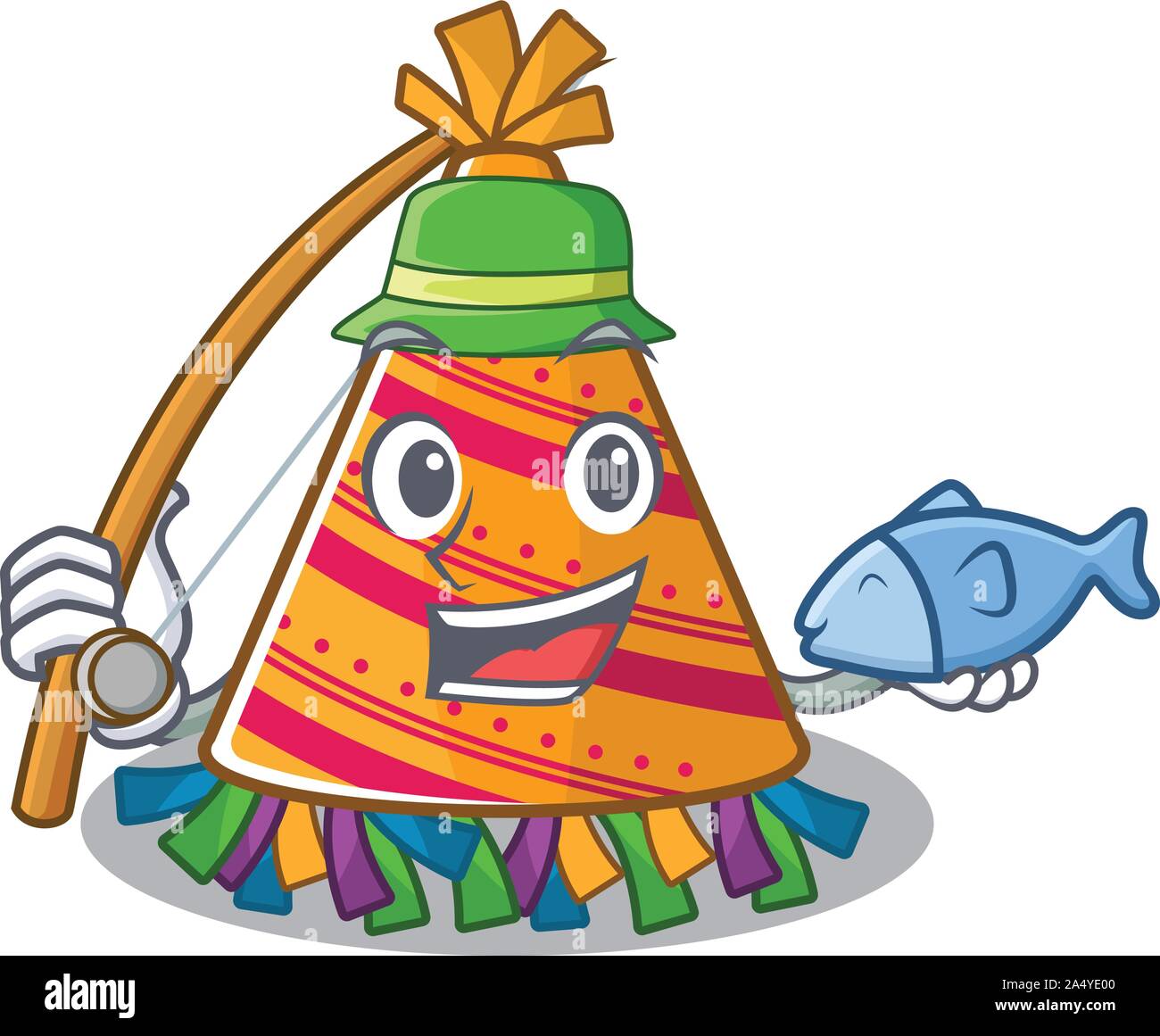 Fishing party hat cartoon with character shape Stock Vector Image & Art ...
