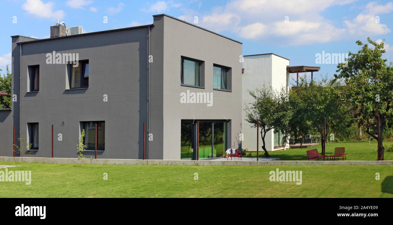 VILNIUS, LITHUANIA - AUGUST 18, 2019: The new modern standard modular ...