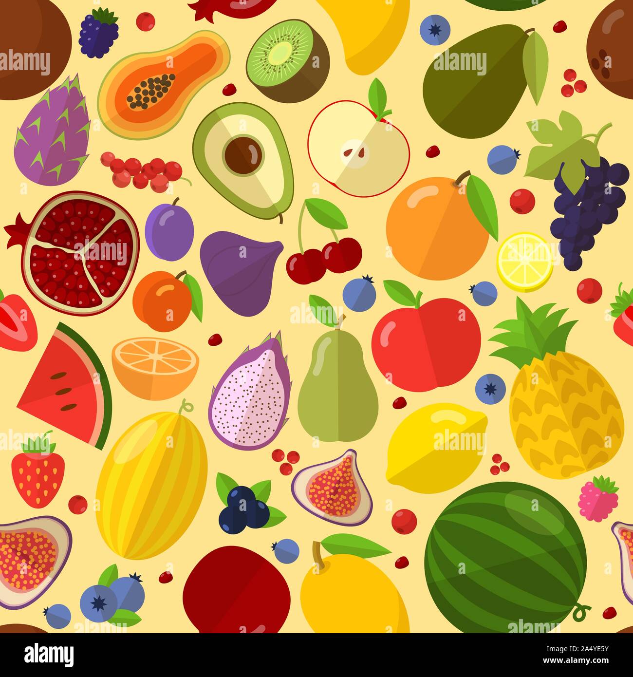 fruits vector seamless pattern Stock Vector Image & Art - Alamy