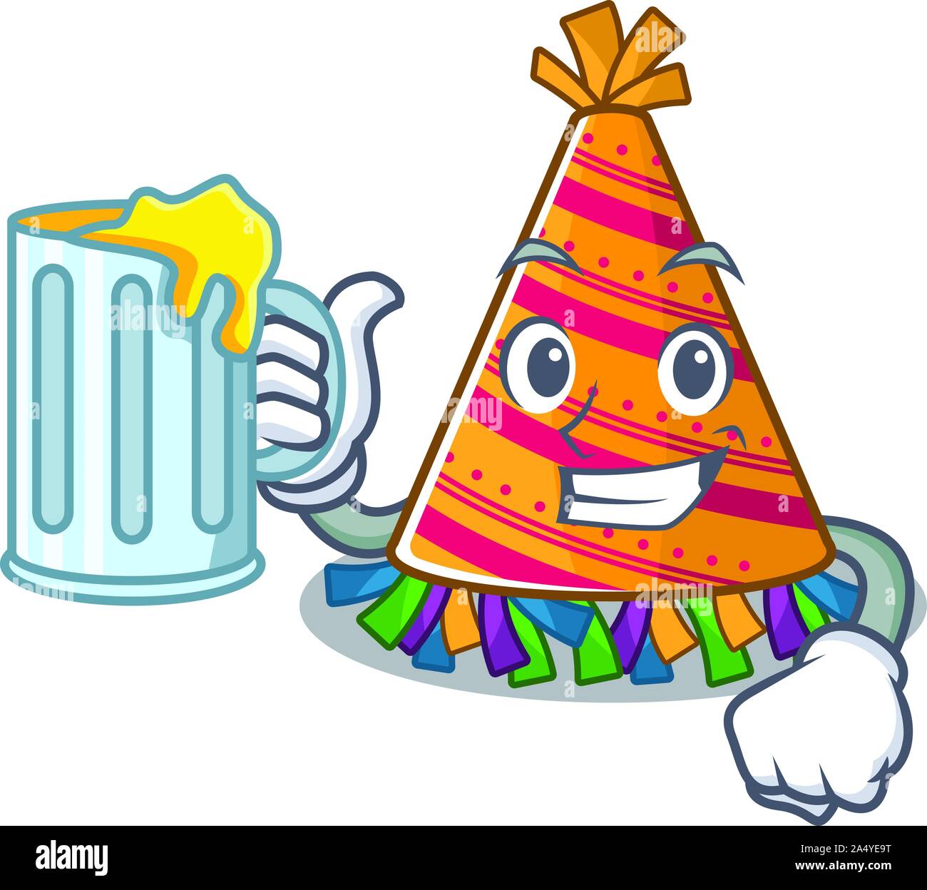 With juice party hat cartoon with character shape Stock Vector Image ...