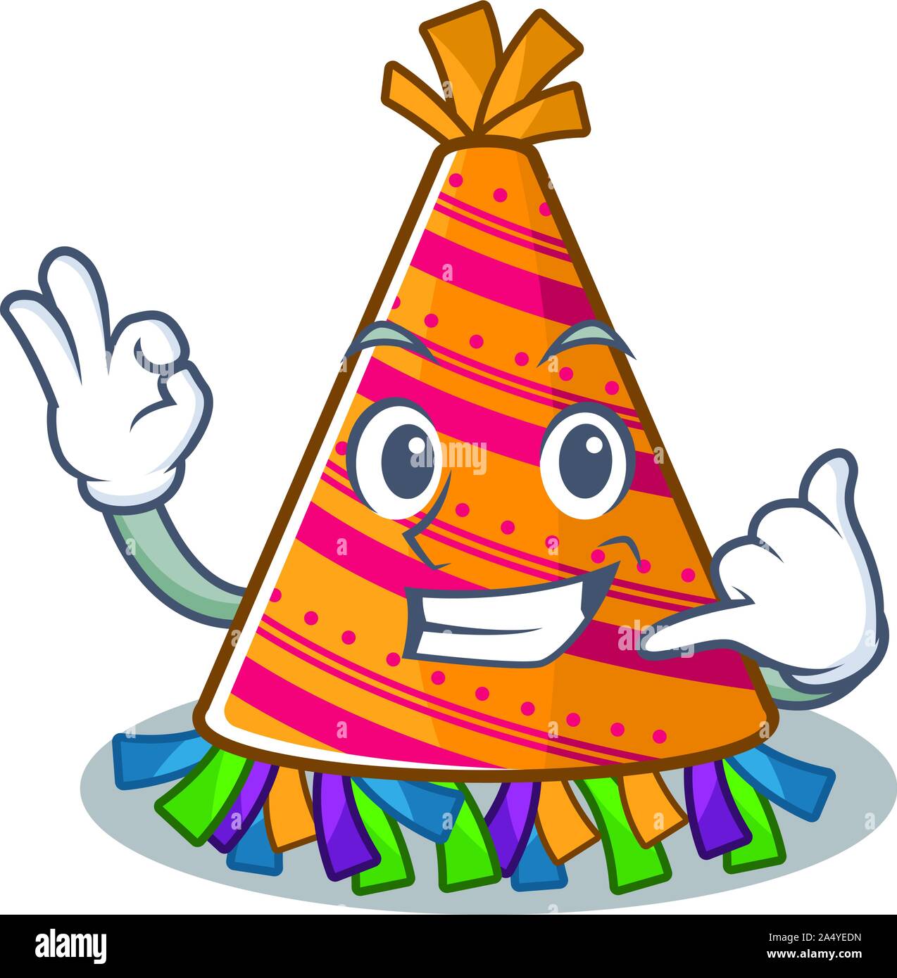 Phone party hat character Stock Vector Images - Alamy