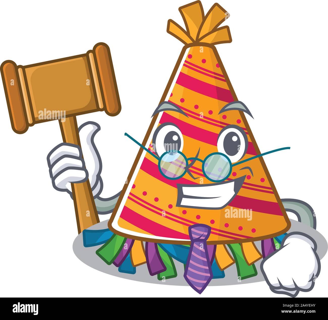 Judge party hat in a above mascot Stock Vector Image & Art - Alamy