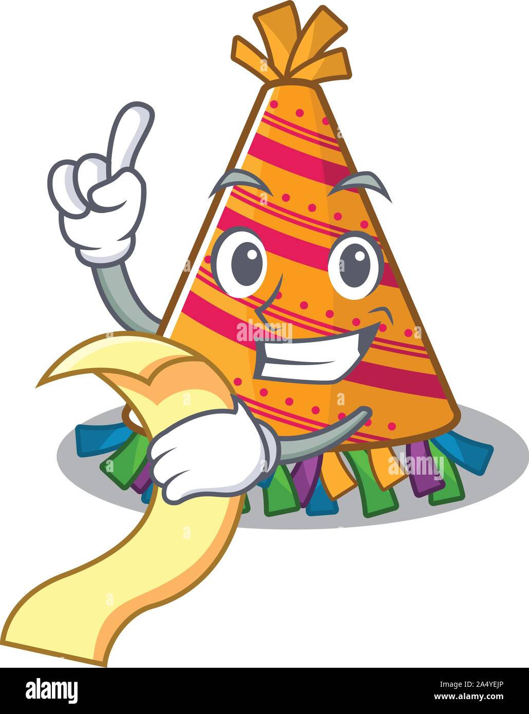 With menu party hat cartoon with character shape Stock Vector Image ...