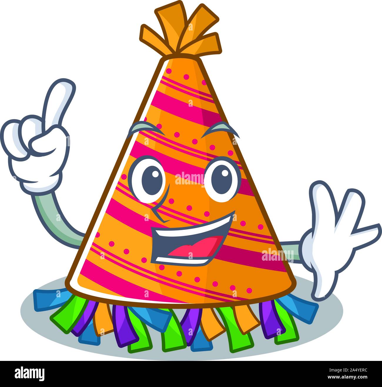 Finger party hat in a above mascot Stock Vector Image & Art - Alamy