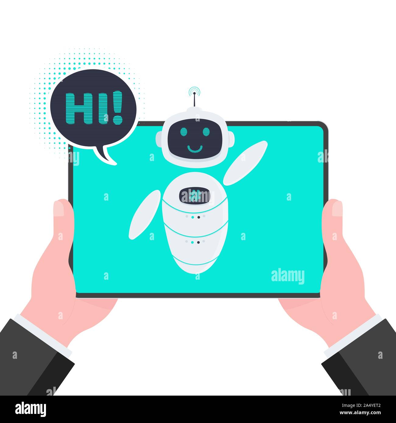 Robot chatbot icon sign flat style design vector illustration isolated ...