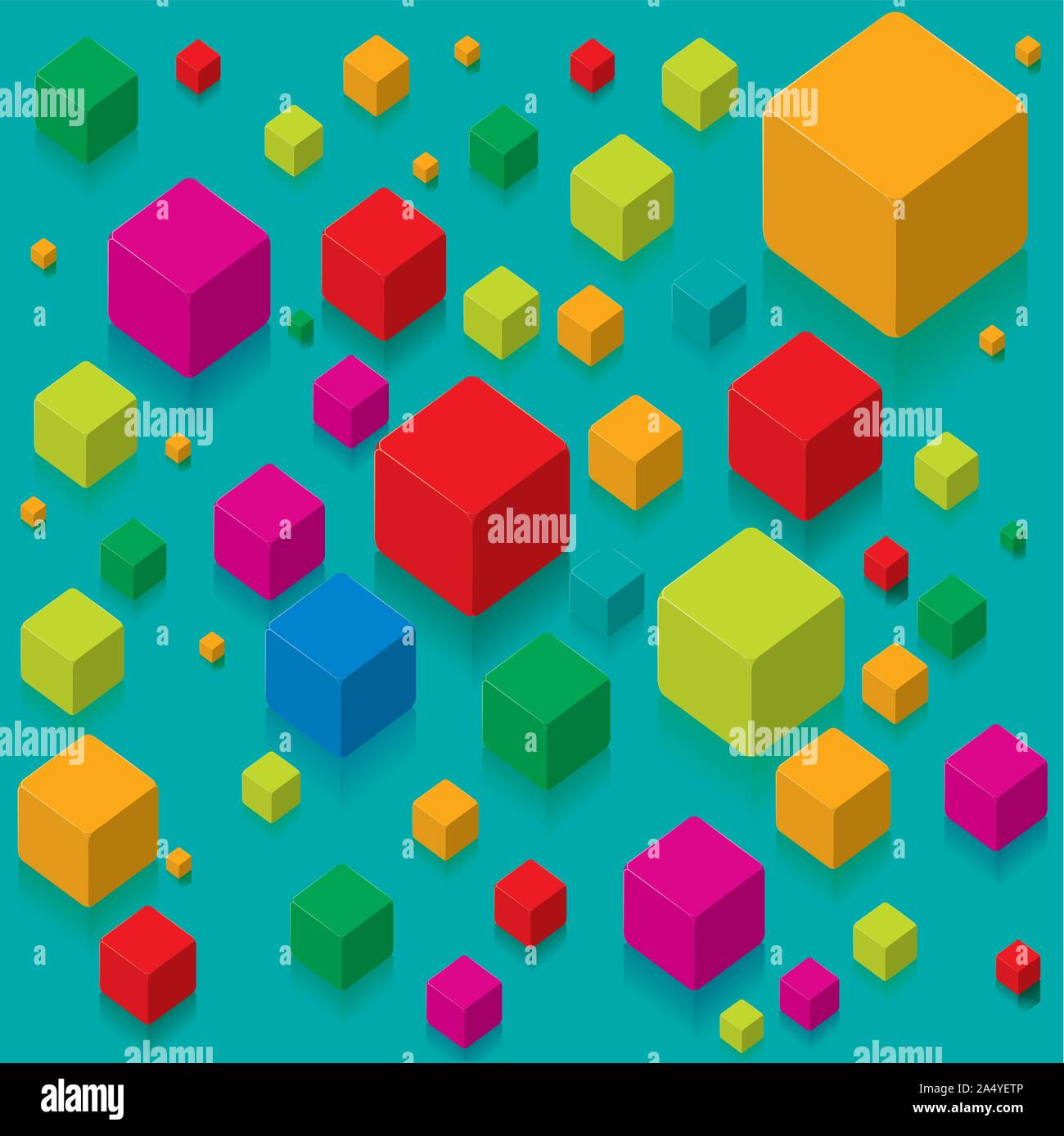 Color cubes with reflections Stock Vector Image & Art - Alamy