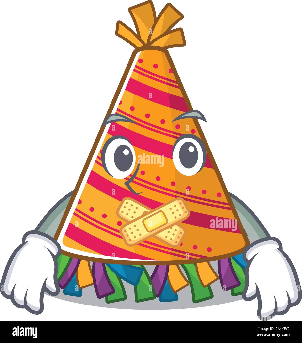 Silent party hat in a above mascot Stock Vector Image & Art - Alamy