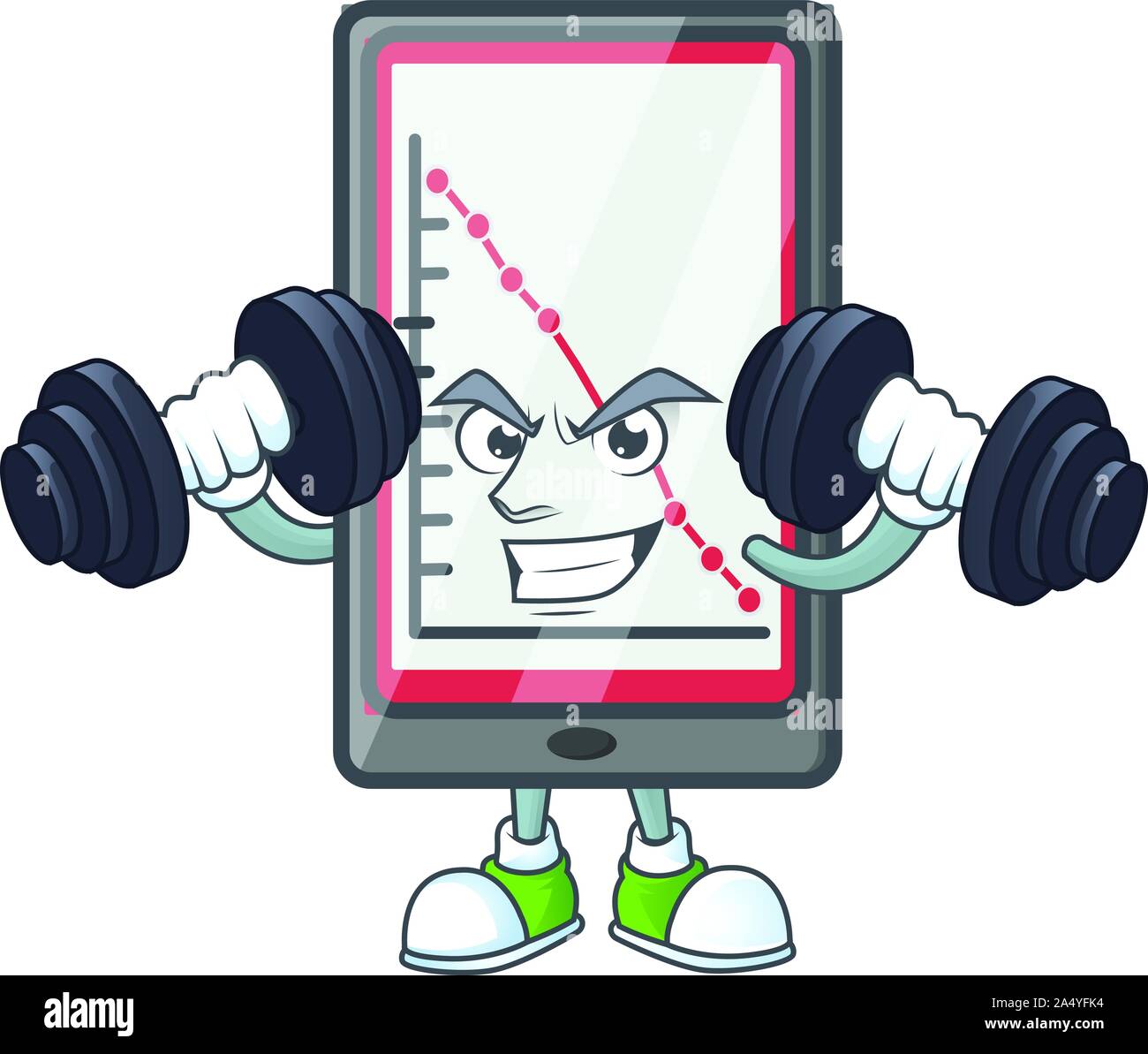 Fitness down chart vertical tablet character style Stock Vector Image ...