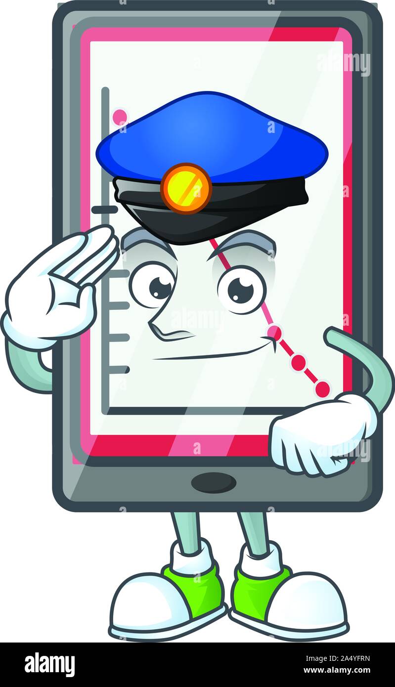 Police down chart vertical tablet character style Stock Vector Image ...
