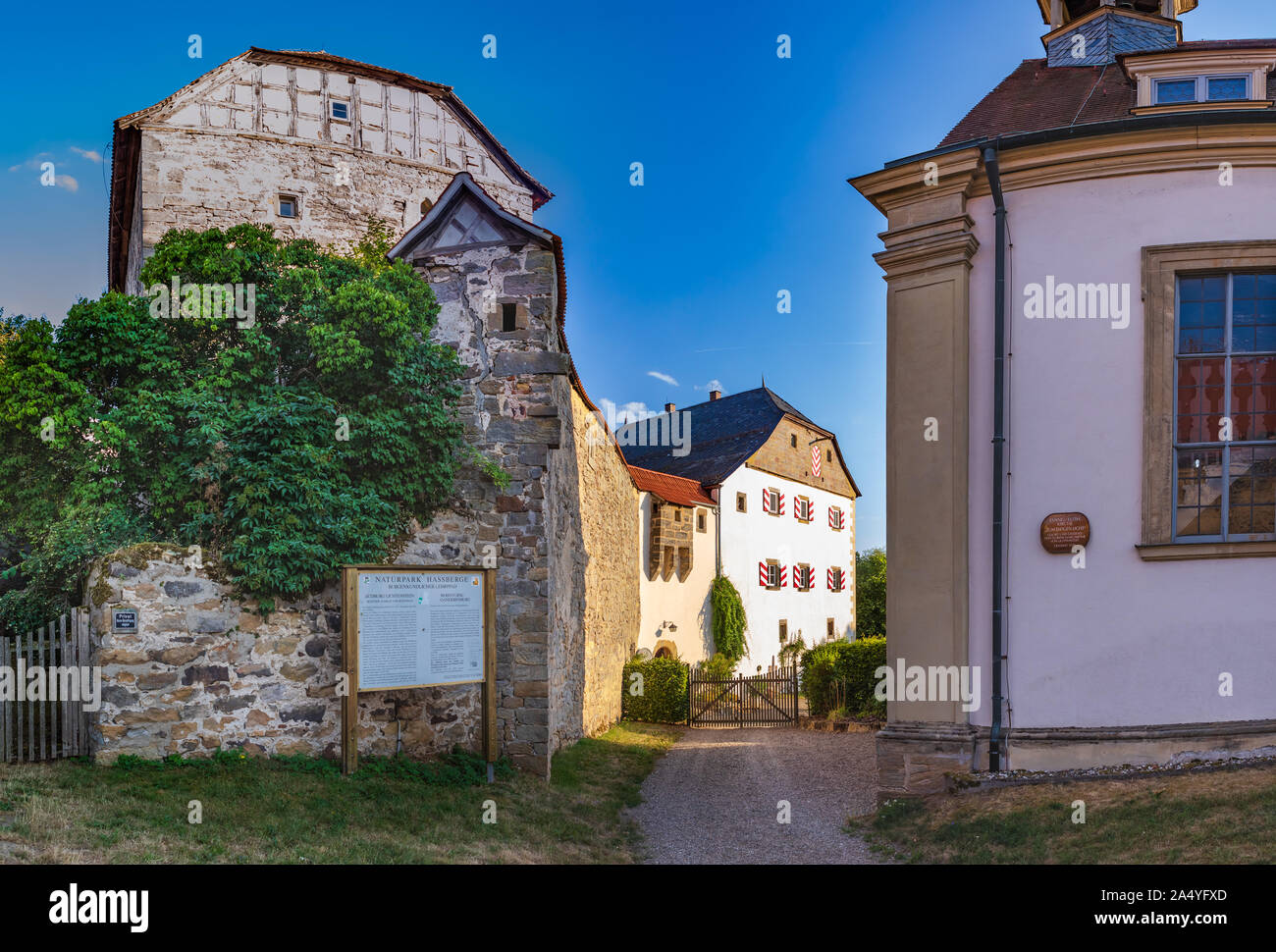 HASSBERGE, GERMANY - CIRCA JUNE, 2019: Ruin of castle Lichtenstein in ...