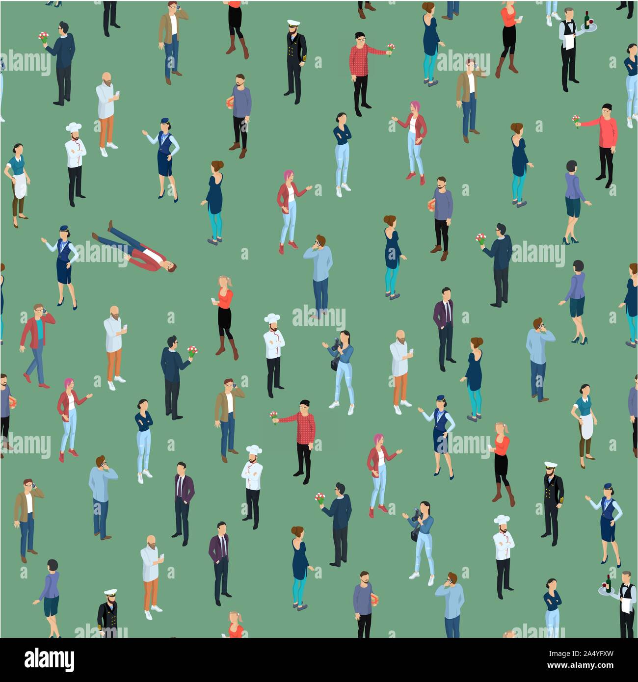 Seamless tile of people crowd isometric Stock Vector Image & Art - Alamy