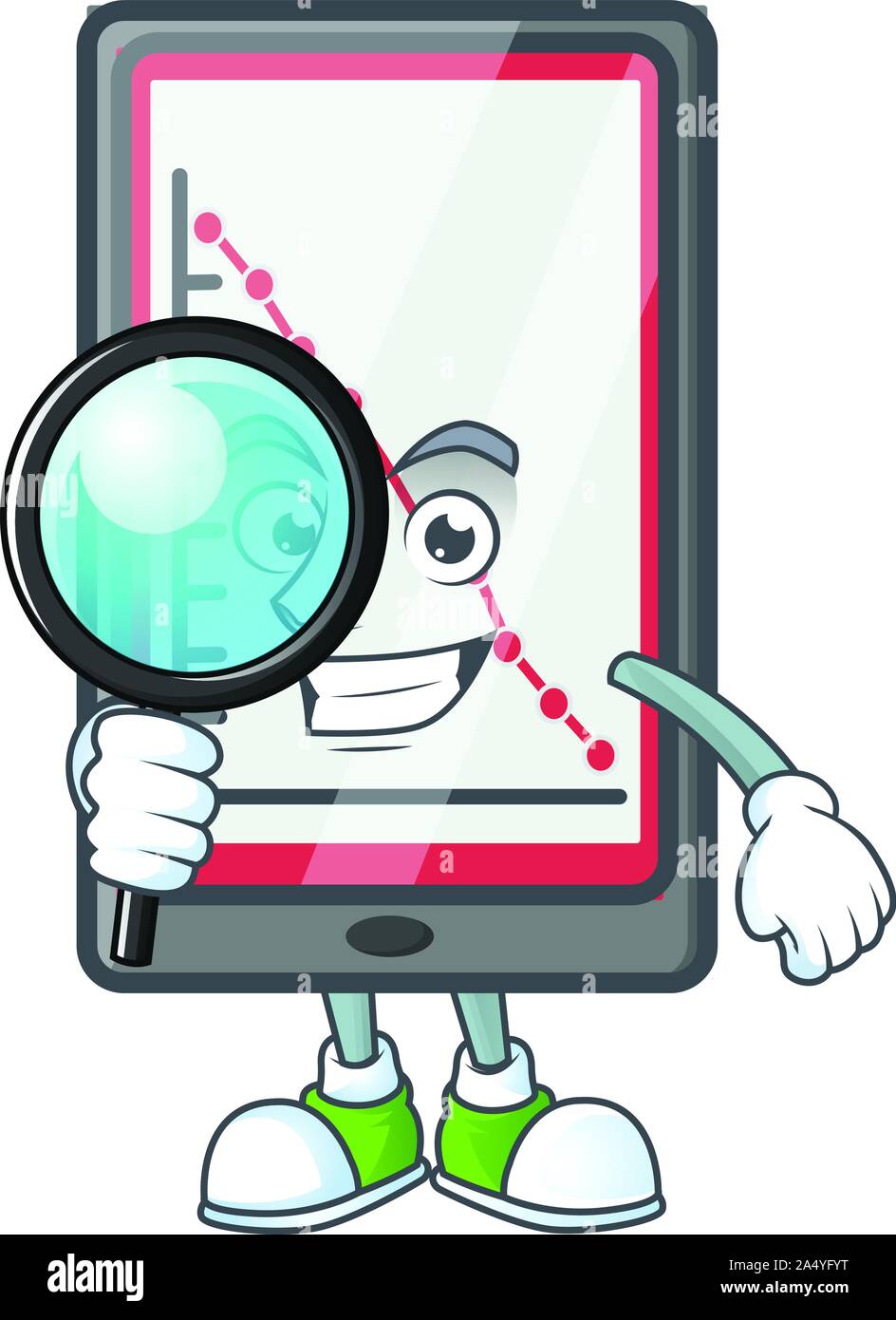 Detective down chart vertical tablet for analysis Stock Vector Image ...